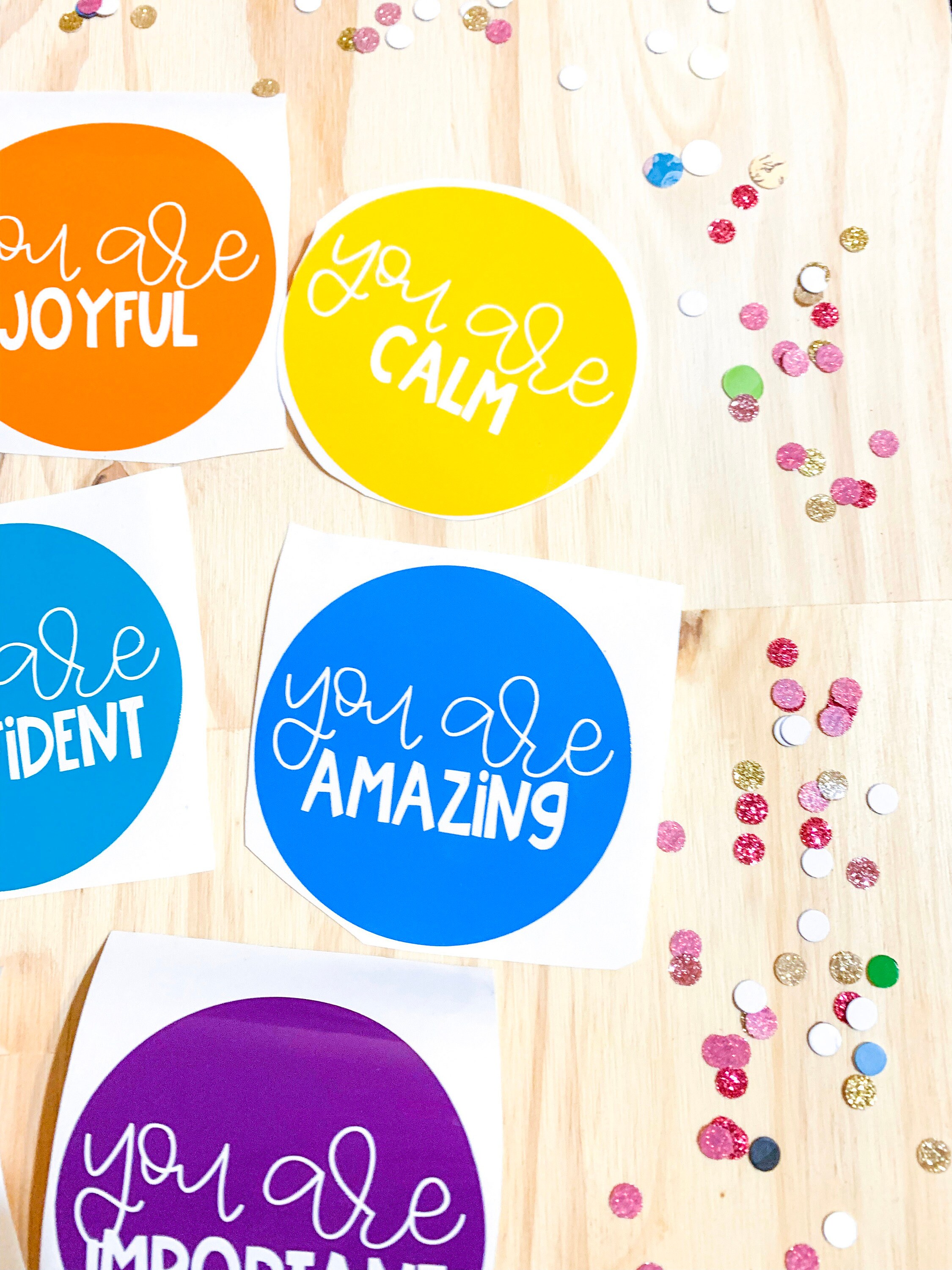 Motivational Line up Stickers:"you Are" Set- RAINBOW - Etsy