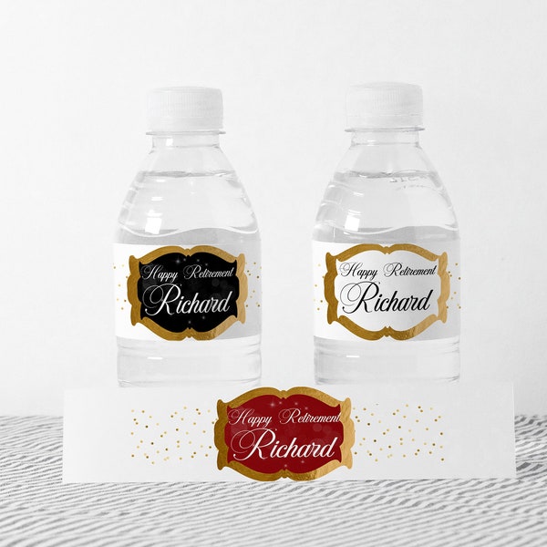 Retirement Party Water Bottle Labels - Etsy