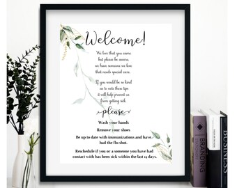 Immune Compromised Door Sign - Etsy