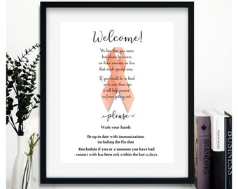 Immune Compromised Door Sign - Etsy