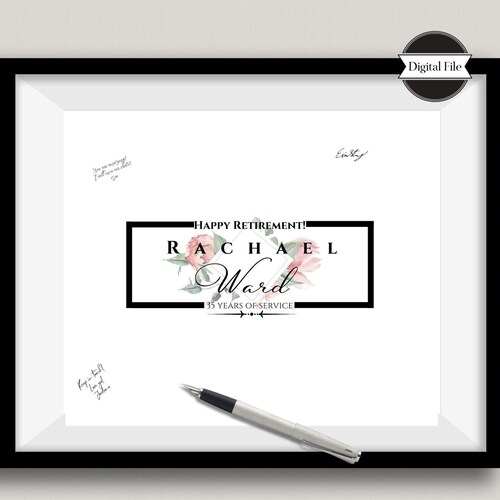 Retirement Party Signature Poster Floral Retirement Signature | Etsy