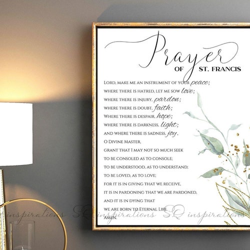 Prayer of St. Francis Typography Art Religious Print - Etsy