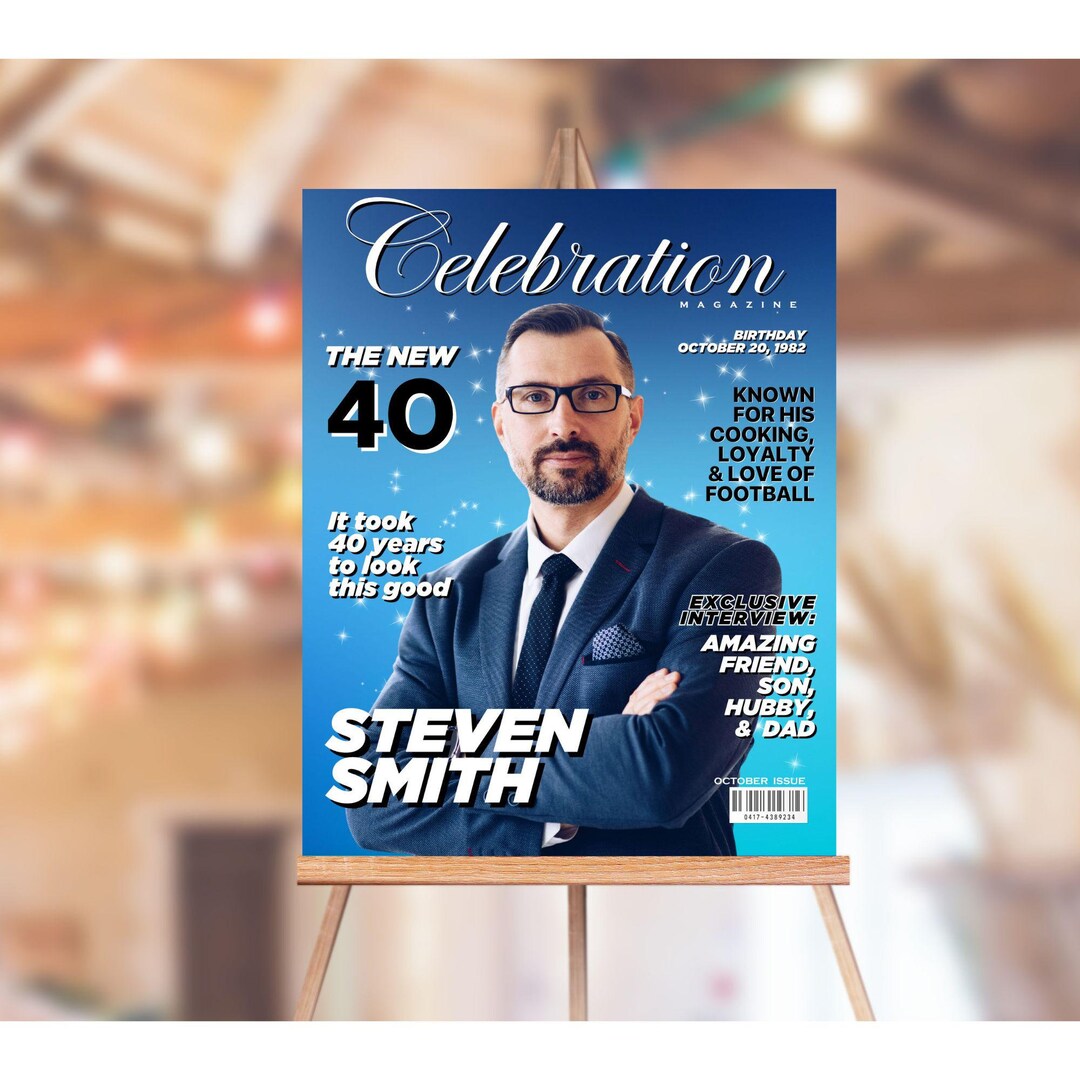 Personalized Photo Magazine Style Poster Printable, Entrance Sign ...
