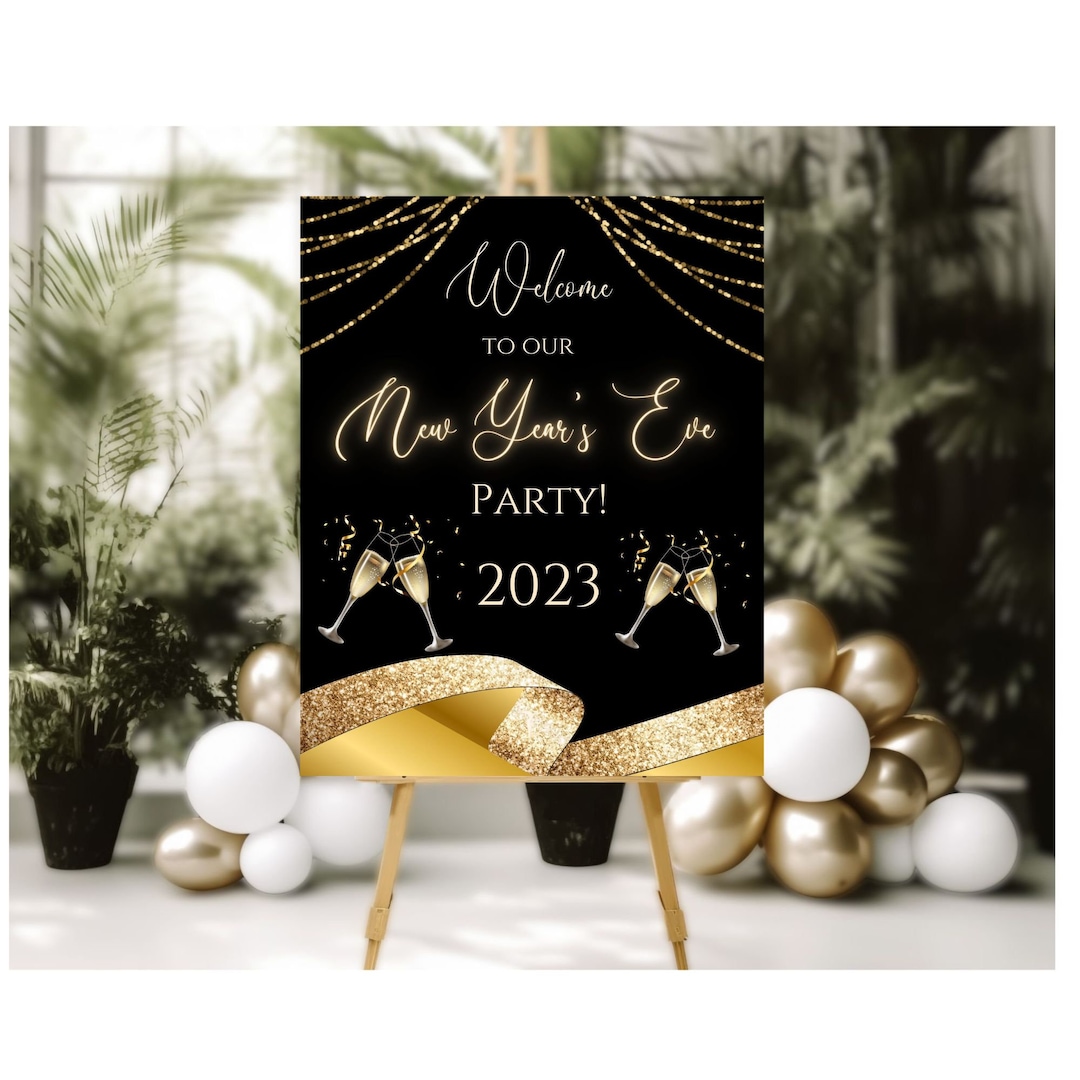 Personalized New Years Eve Party Welcome Sign, Party Sign, DIGITAL FILE ...
