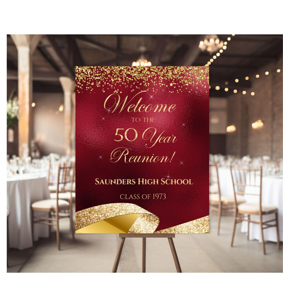 Personalized Reunion Welcome Printable, High School Reunion, College ...