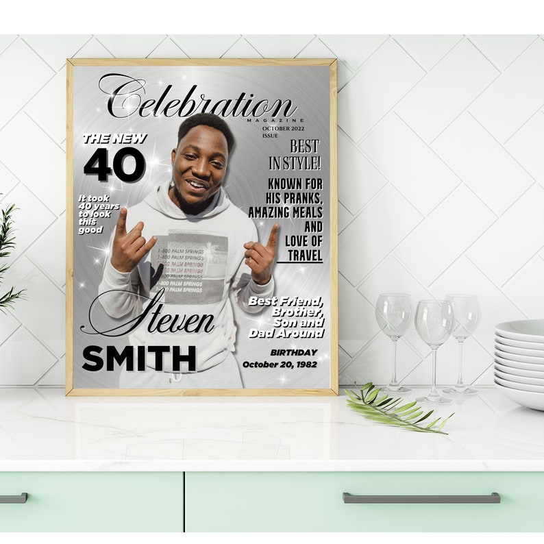 Personalized Photo Magazine Style Poster Printable Entrance - Etsy