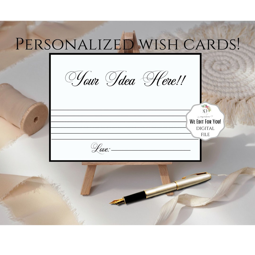 Personalized Wish Cards Your Idea Customized Party Wish - Etsy
