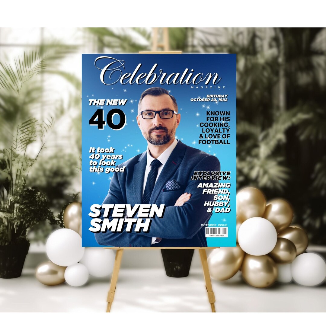 Personalized Photo Magazine Style Poster Printable, Entrance Sign ...