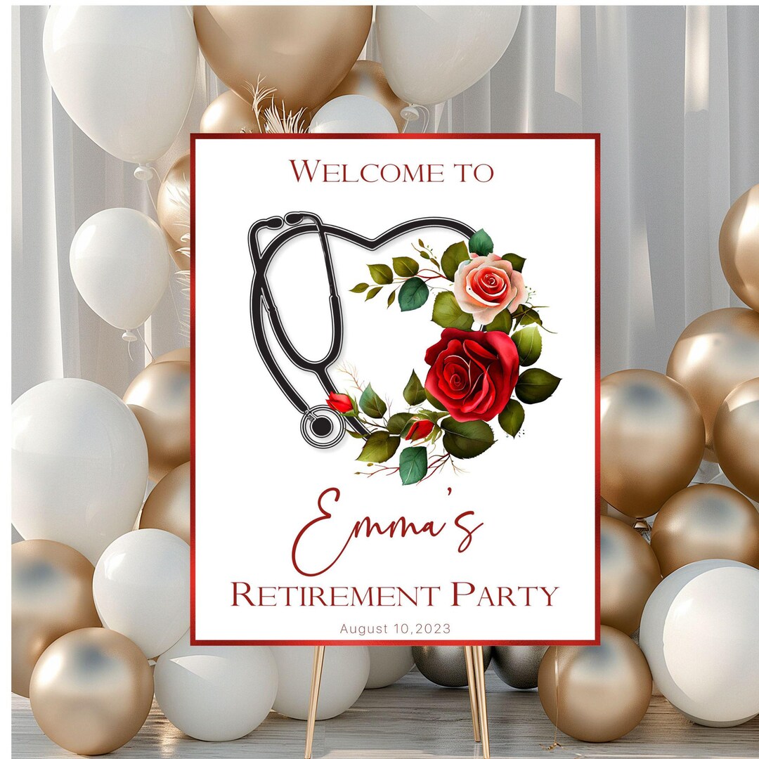 Custom Floral Retirement Poster for Medical Person, Personalized ...