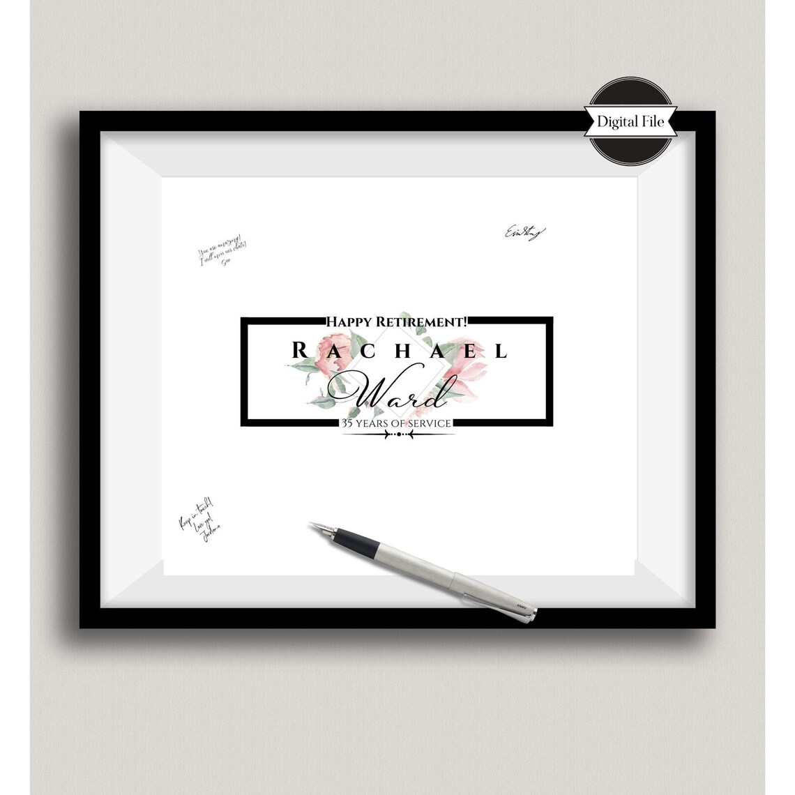 Retirement Party Signature Poster Floral Retirement Signature - Etsy