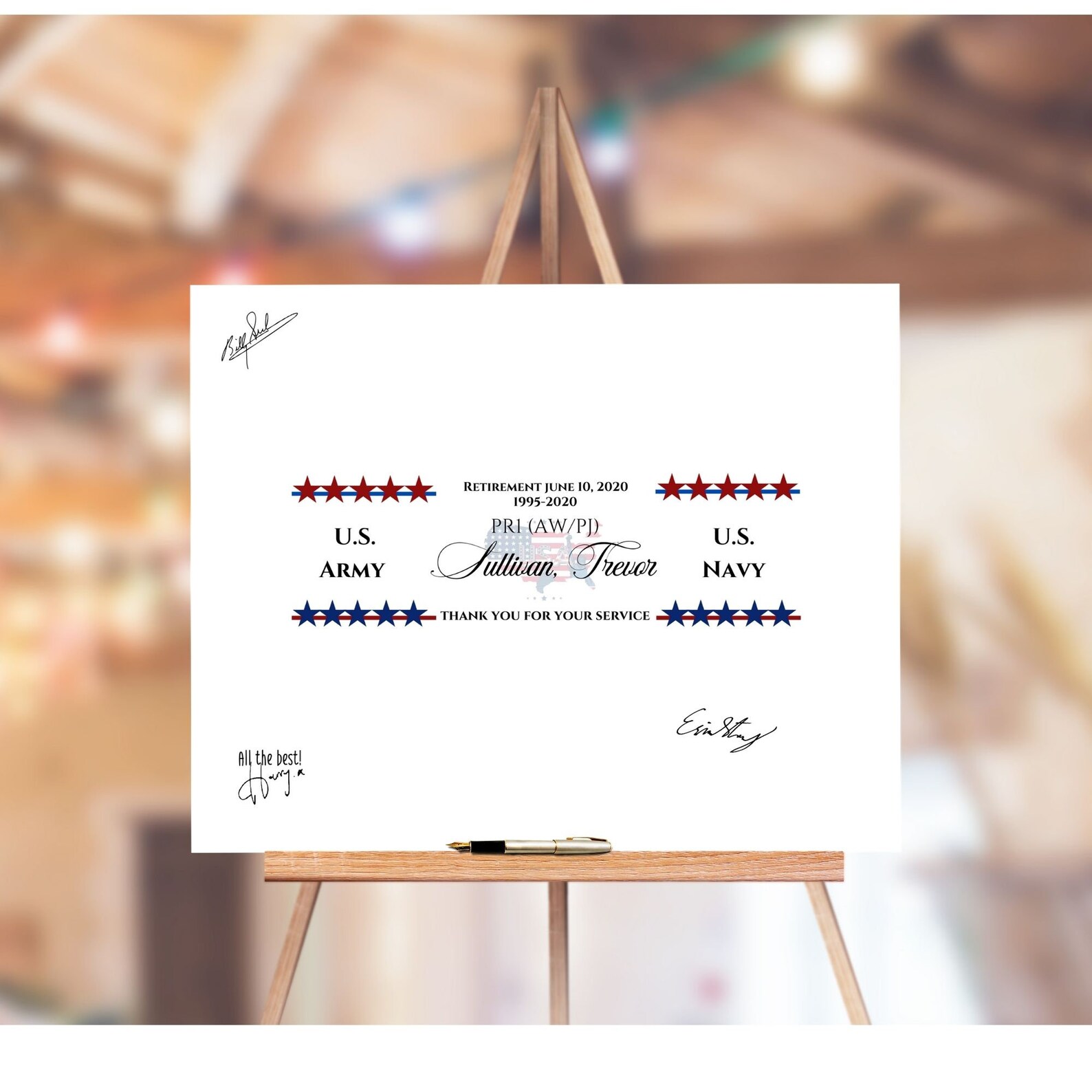 US Military Retirement Party Signature Poster Military - Etsy Canada