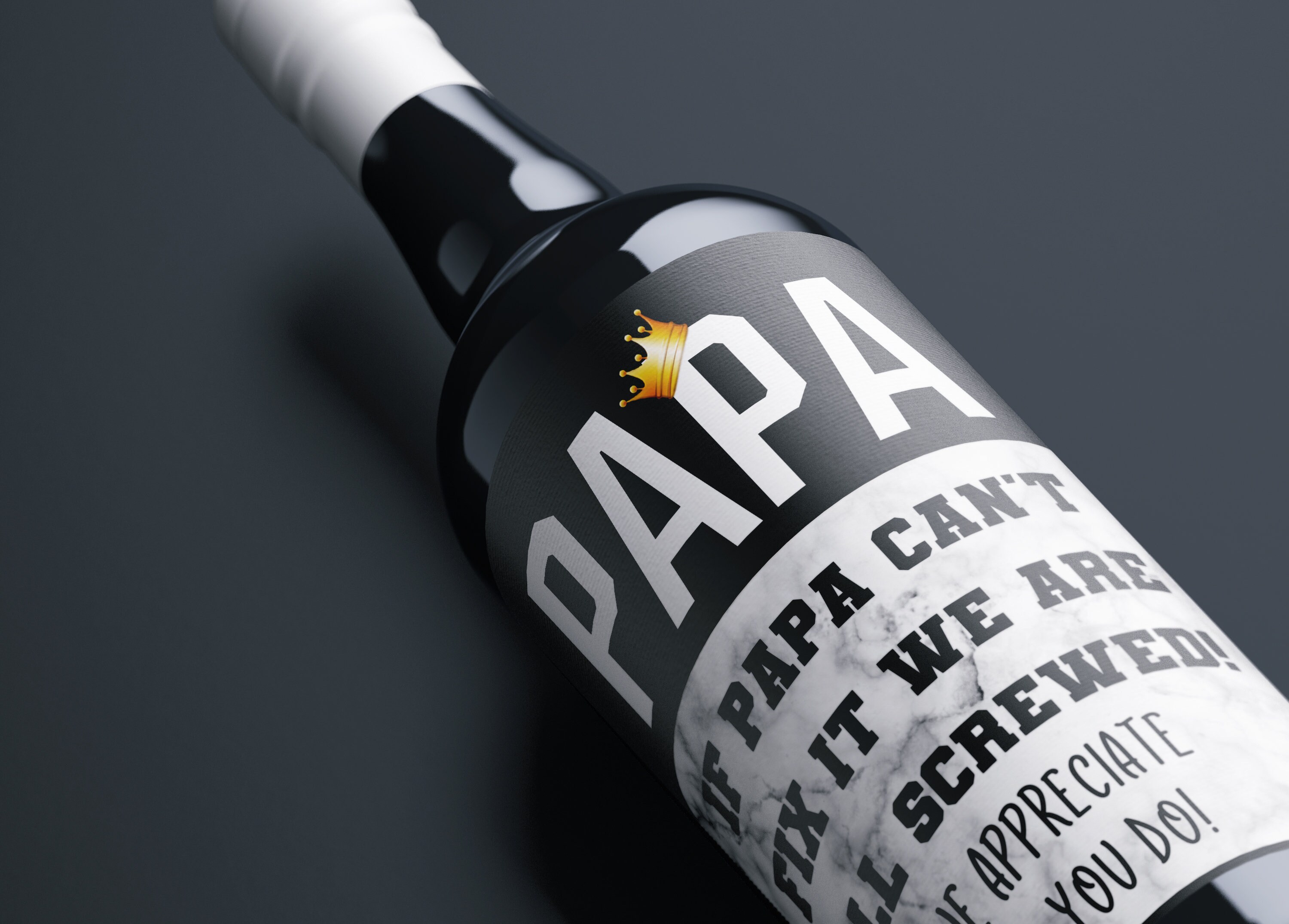 Papa Printable Wine Labels Thank you Labels Father's Day | Etsy