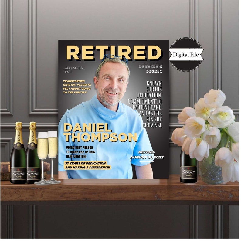 Personalized Photo Retirement Poster for Dentist Magazine - Etsy