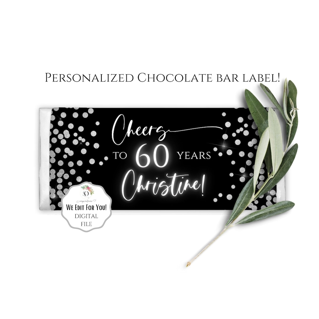 Personalized Chocolate Bar Birthday Labels Custom Chocolate - Etsy