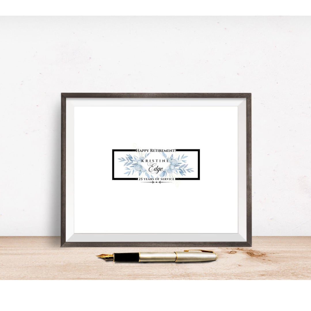 Retirement Party Signature Poster, Blue Floral Retirement Signature ...