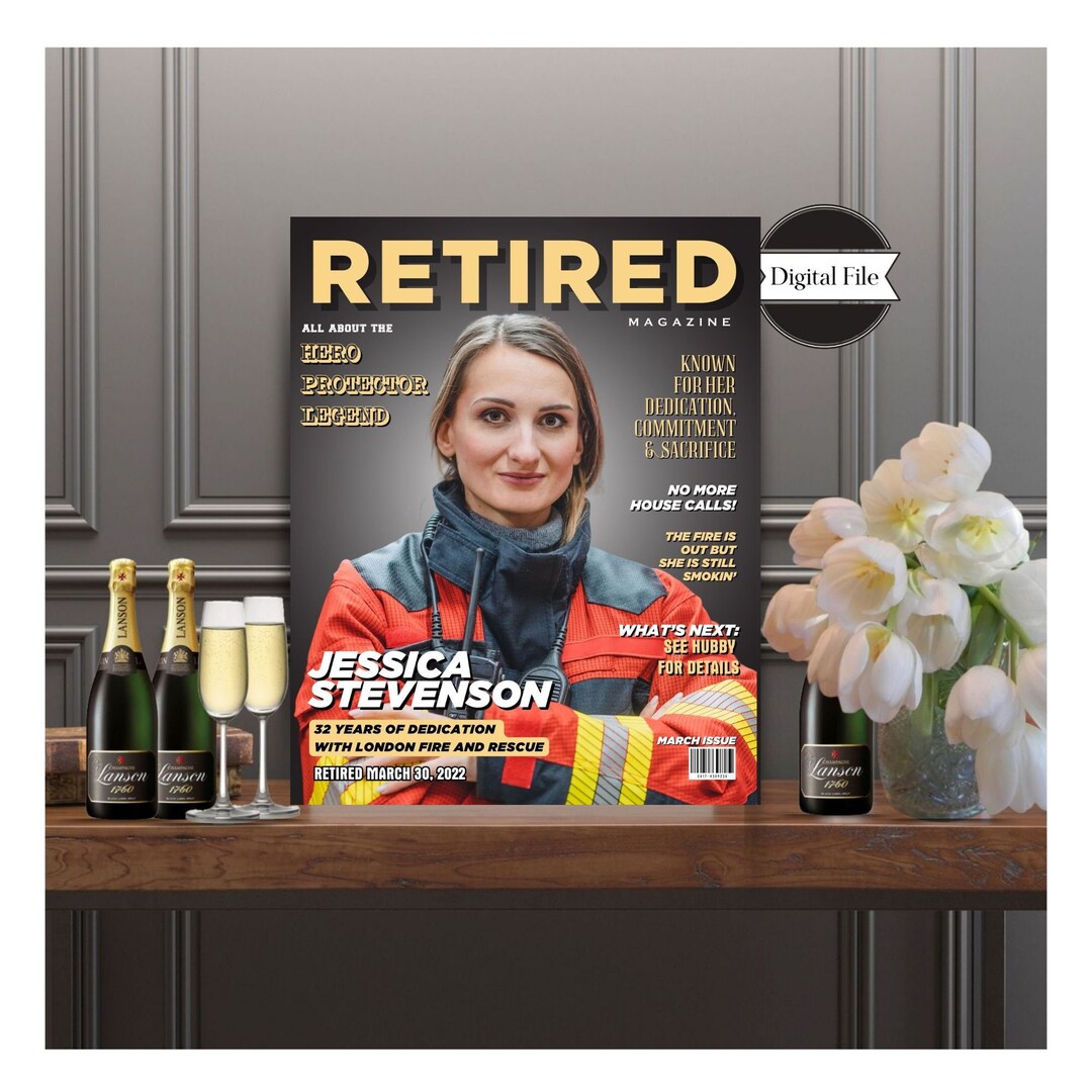 Personalized Photo Retirement Poster for Firefighter Printable ...