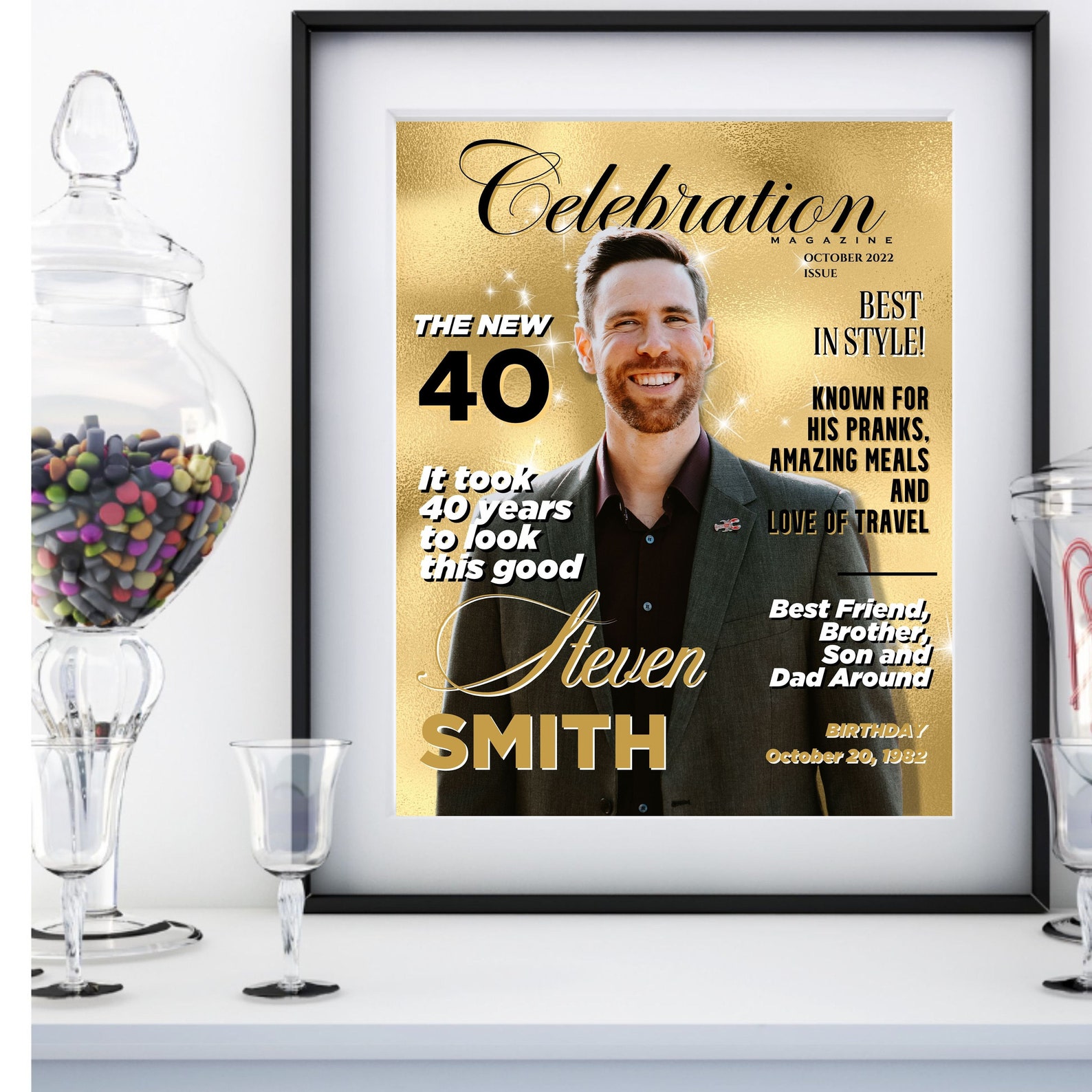 Personalized Photo Magazine Style Poster Printable Entrance - Etsy