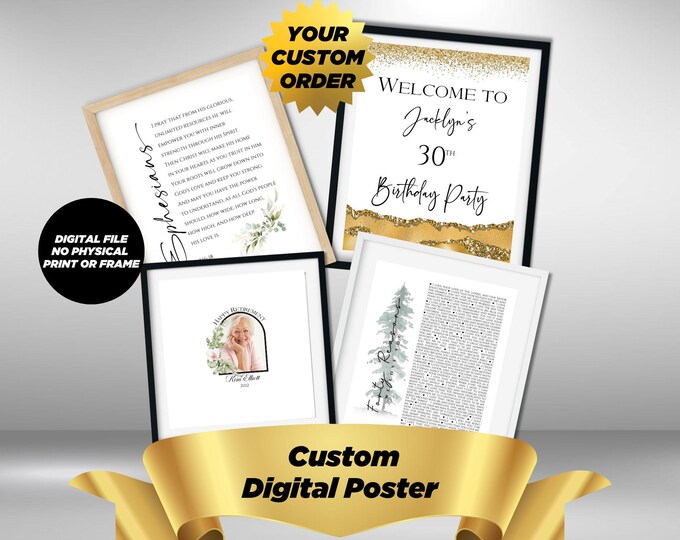 Full Custom Design Digital Poster, Personalized Digital Print File ...