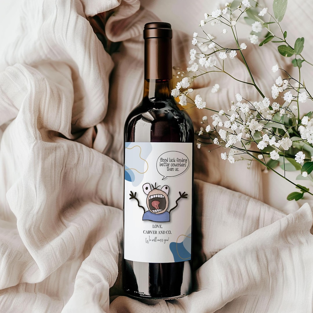Personalized Funny Goodbye Wine Label, Co-worker Goodbye Party, Custom ...
