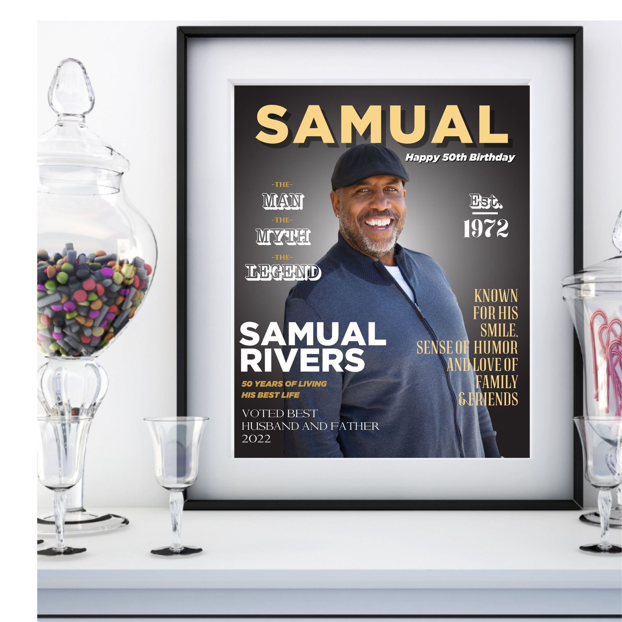 Personalized Photo Poster for Man Printable Entrance Sign - Etsy