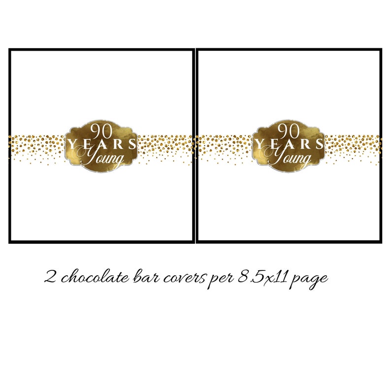 90th Birthday Chocolate Bar Covers 90 Years Loved Chocolate - Etsy