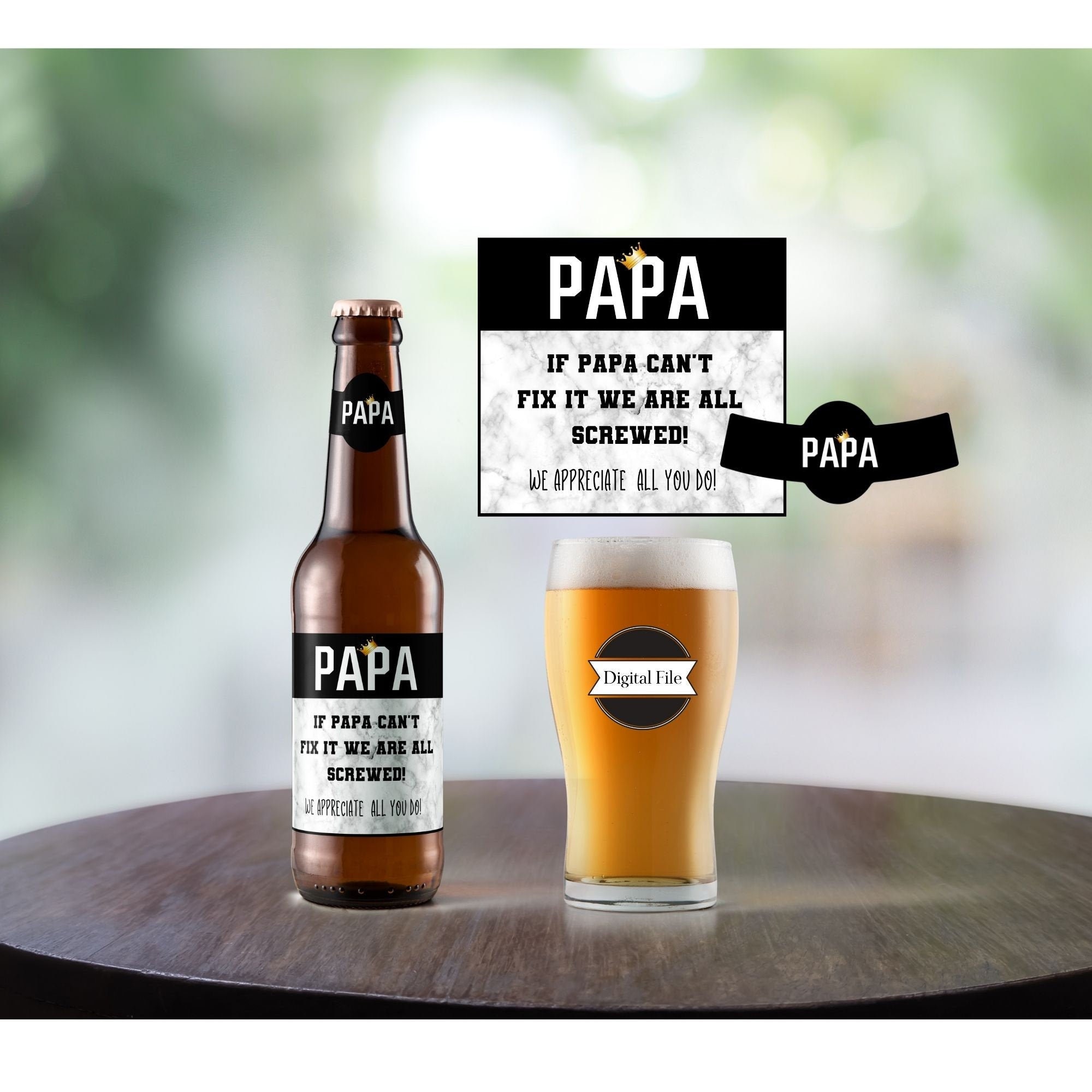 Papa Printable Beer Labels, Thank You Labels, Father's Day Beer Labels ...