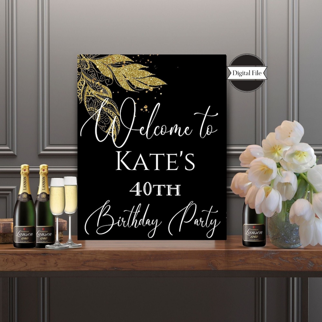 Personalized Birthday Party Welcome Sign, Personalized Party Printable ...