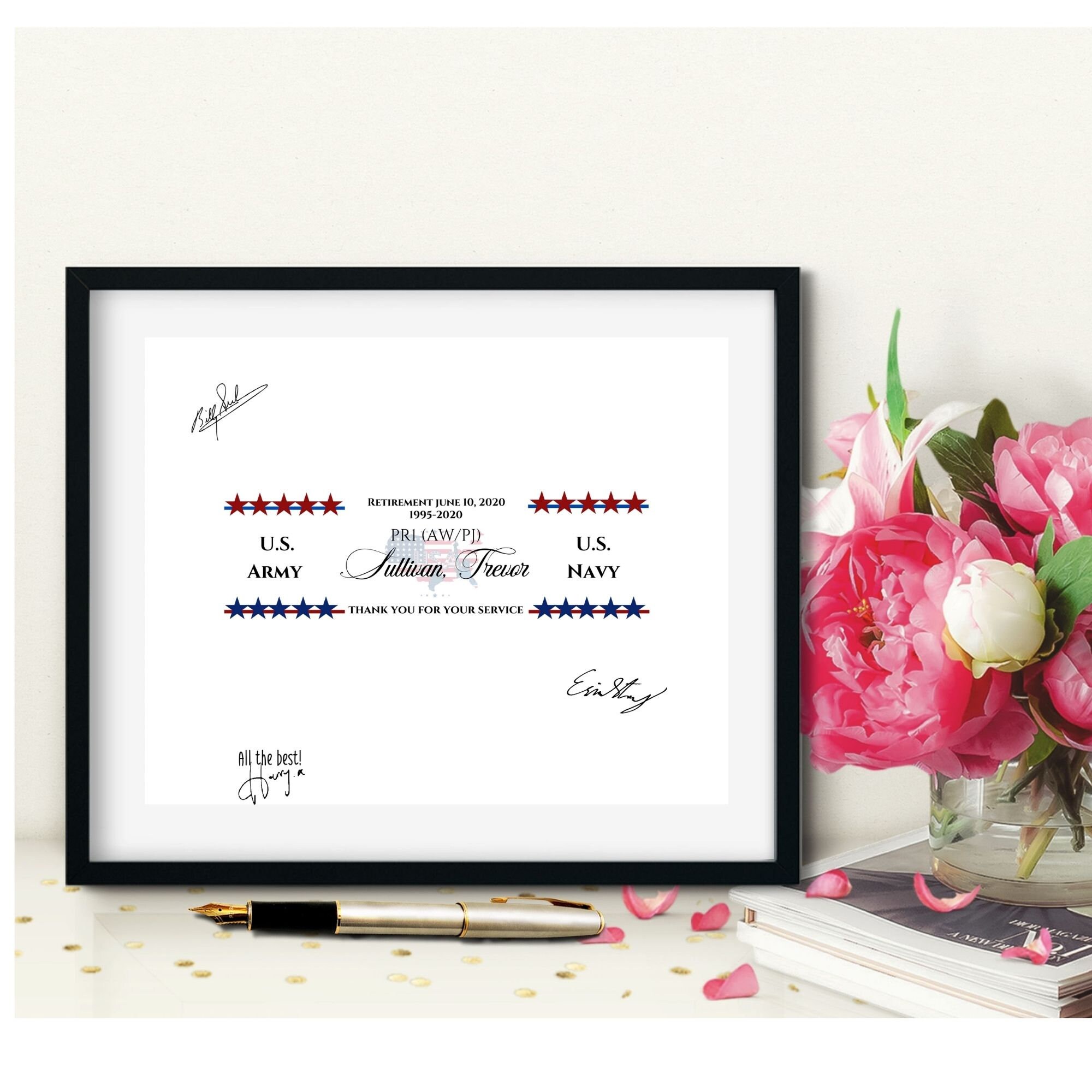 US Military Retirement Party Signature Poster Military - Etsy Canada