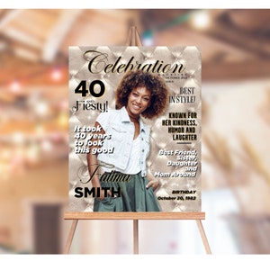 Personalized Photo Magazine Style Poster Printable Pale Gold - Etsy