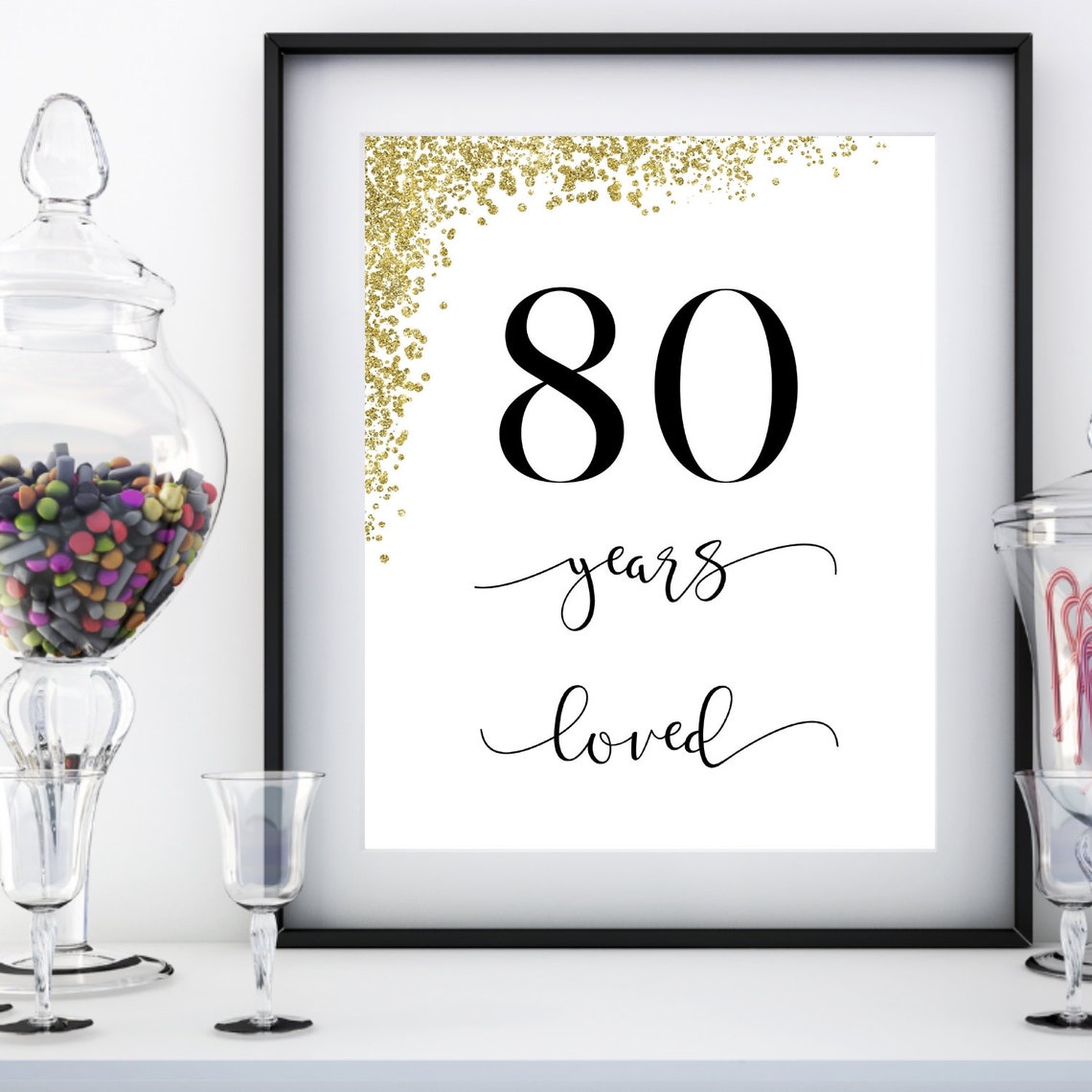80th Gold Birthday Party Prints 80th Birthday Decorations - Etsy