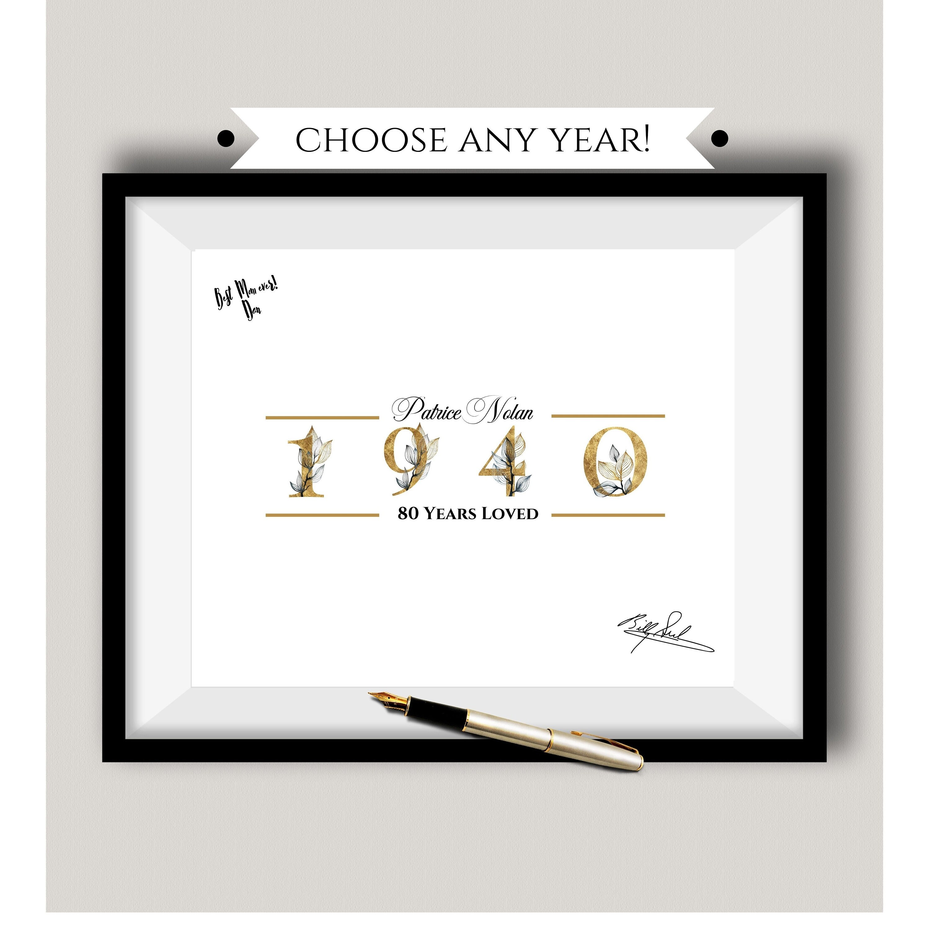 Birthday Signature Poster Birth Year Signature Party Print | Etsy