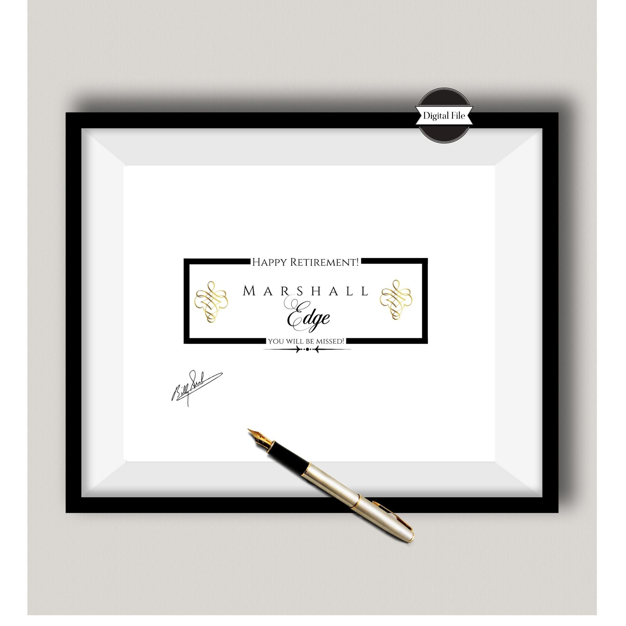 Personalized Retirement Party Signature Poster Gold and Black | Etsy