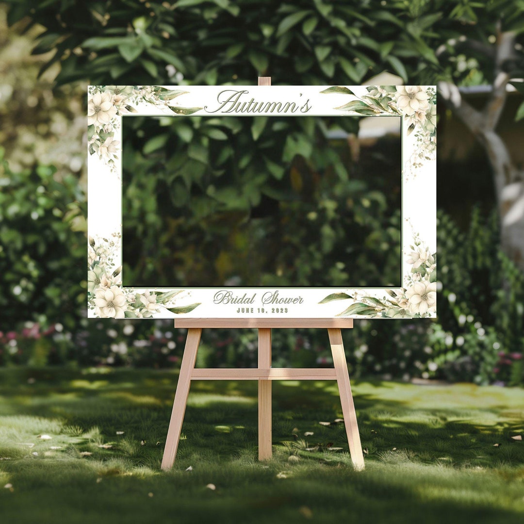 Personalized Boho Floral Selfie Photo Booth Frame, 36x24 Inch Photo ...