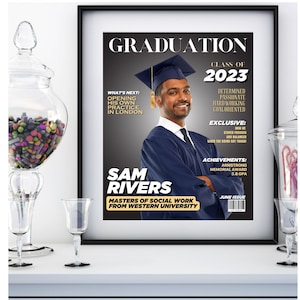 Personalized Graduation Magazine Style Photo Poster, College University ...