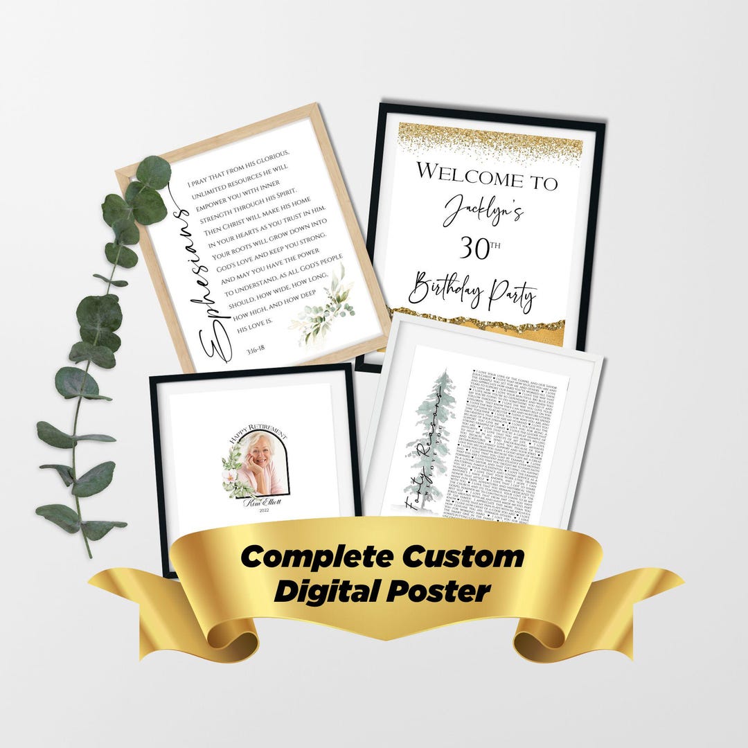 Full Custom Design Digital Poster, Personalized Digital Print File ...