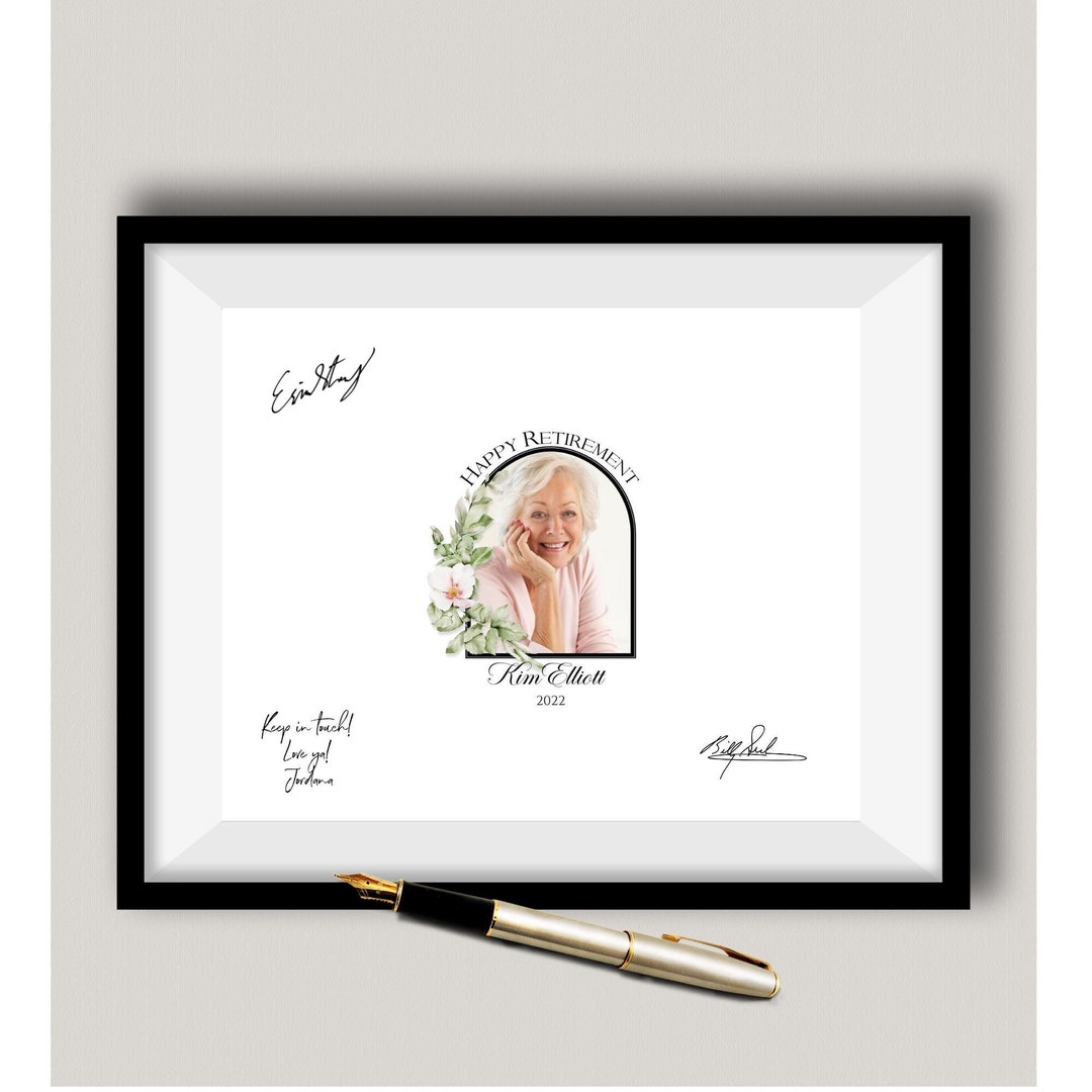 Personalized Photo Retirement Party Signature Sign Floral - Etsy