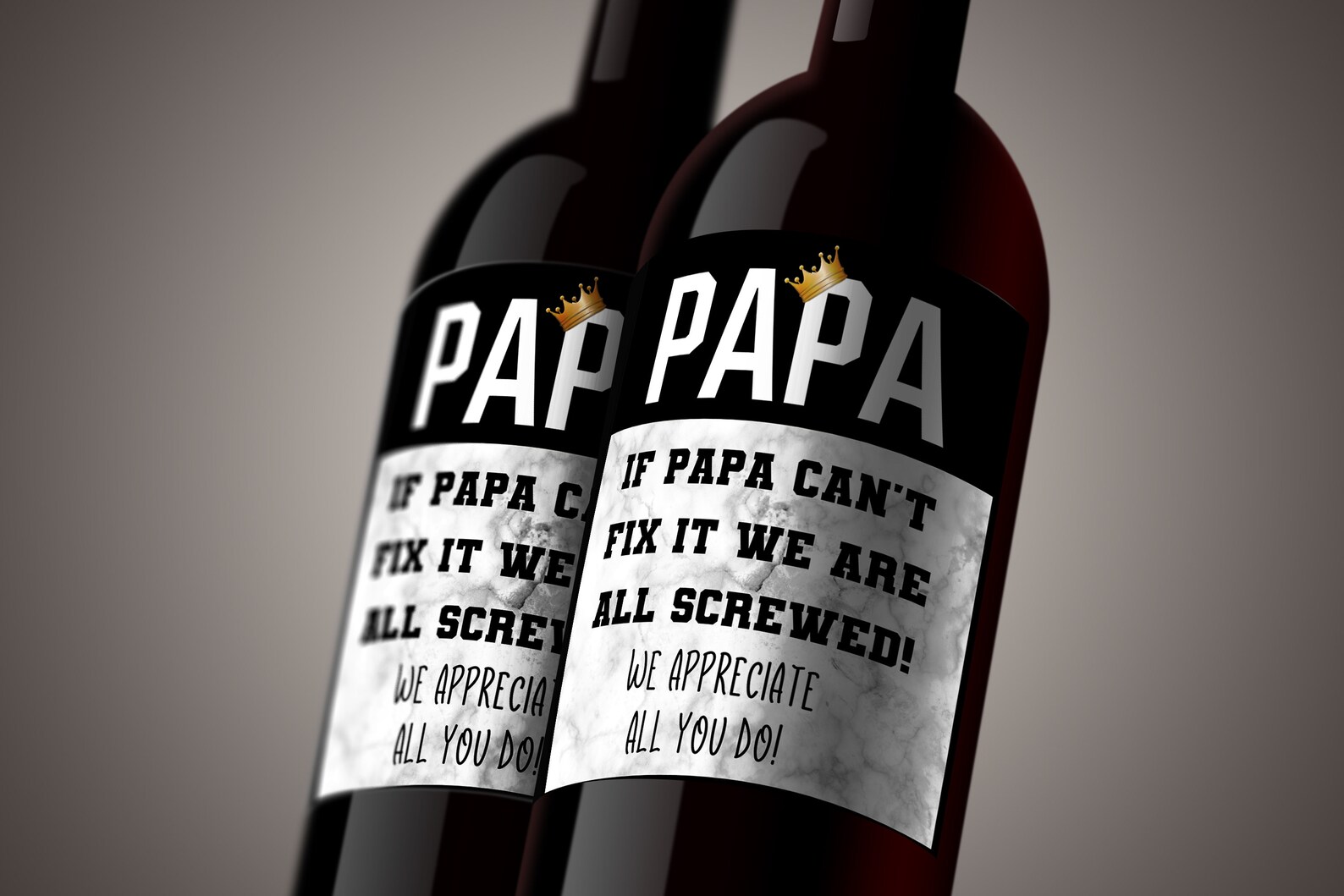 Papa Printable Wine Labels Thank you Labels Father's Day | Etsy