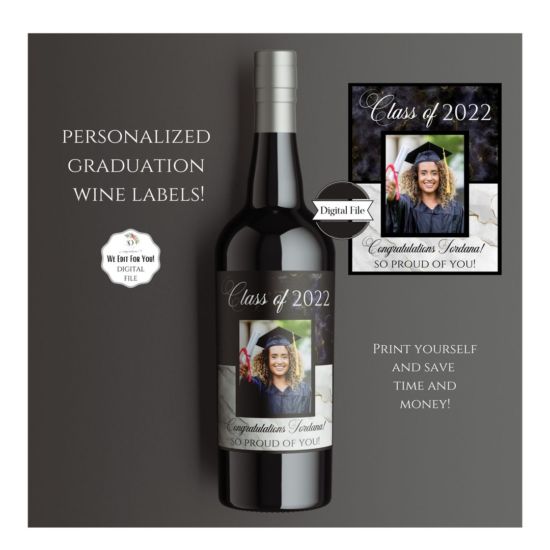 Personalized Photo Graduation Wine Labels, Pairs Well With Graduation ...
