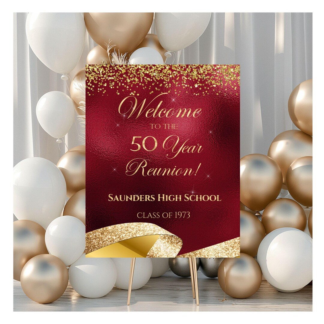 Personalized Reunion Welcome Printable, High School Reunion, College ...