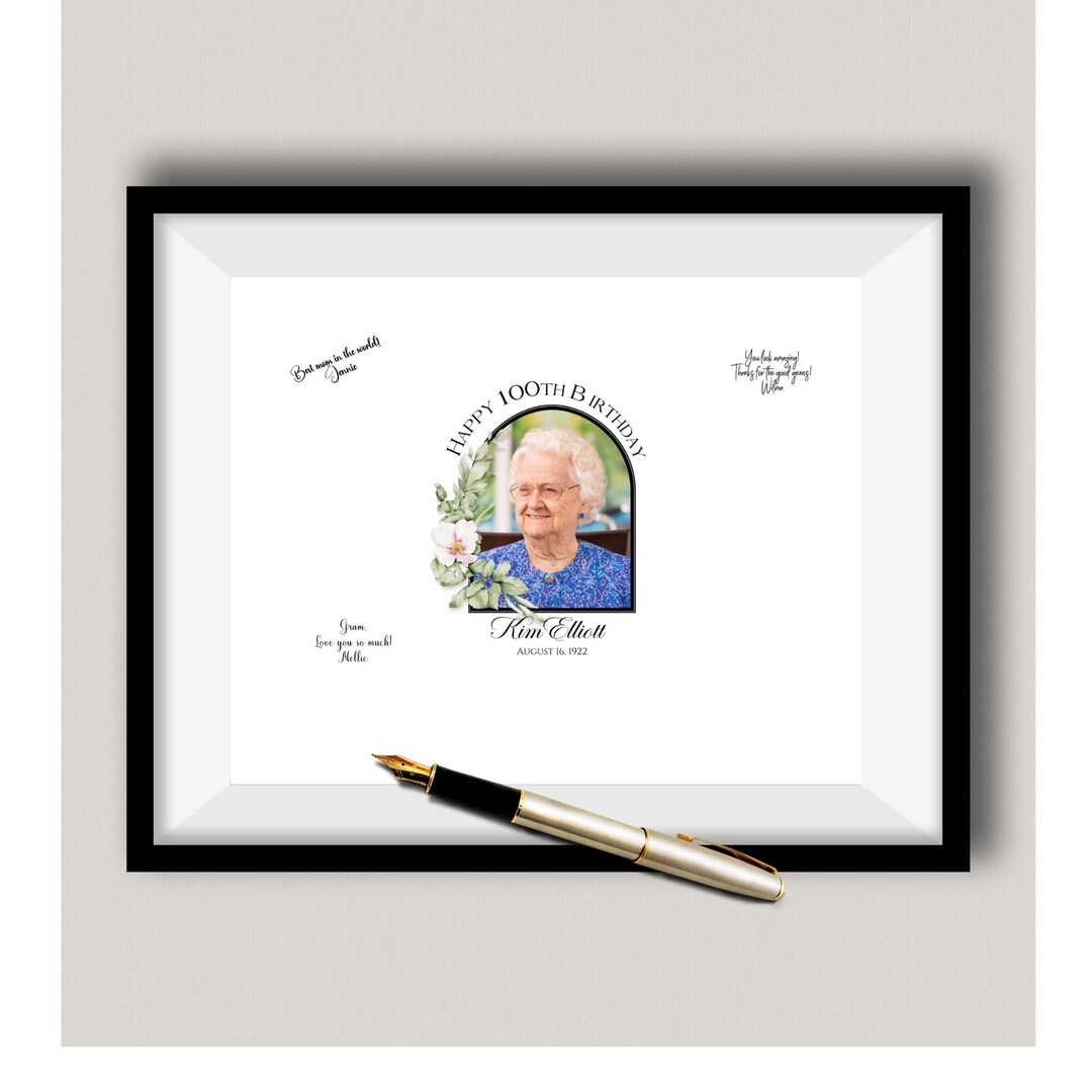 Personalized Photo Birthday Party Signature Sign Floral Photo - Etsy