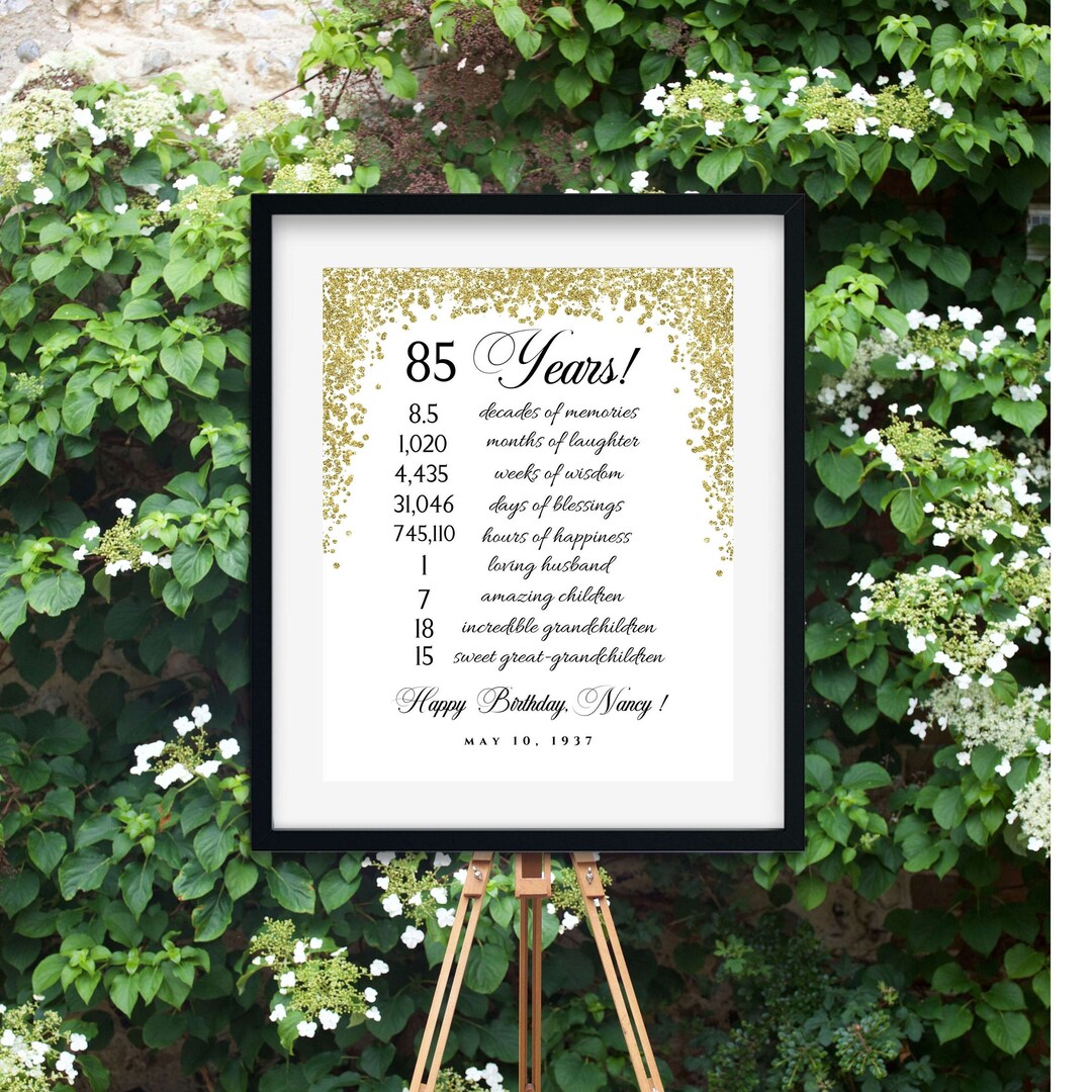 Personalized 85th Time Facts Birthday Printable How Many - Etsy