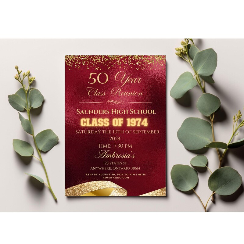 50th Class Reunion Program - Etsy