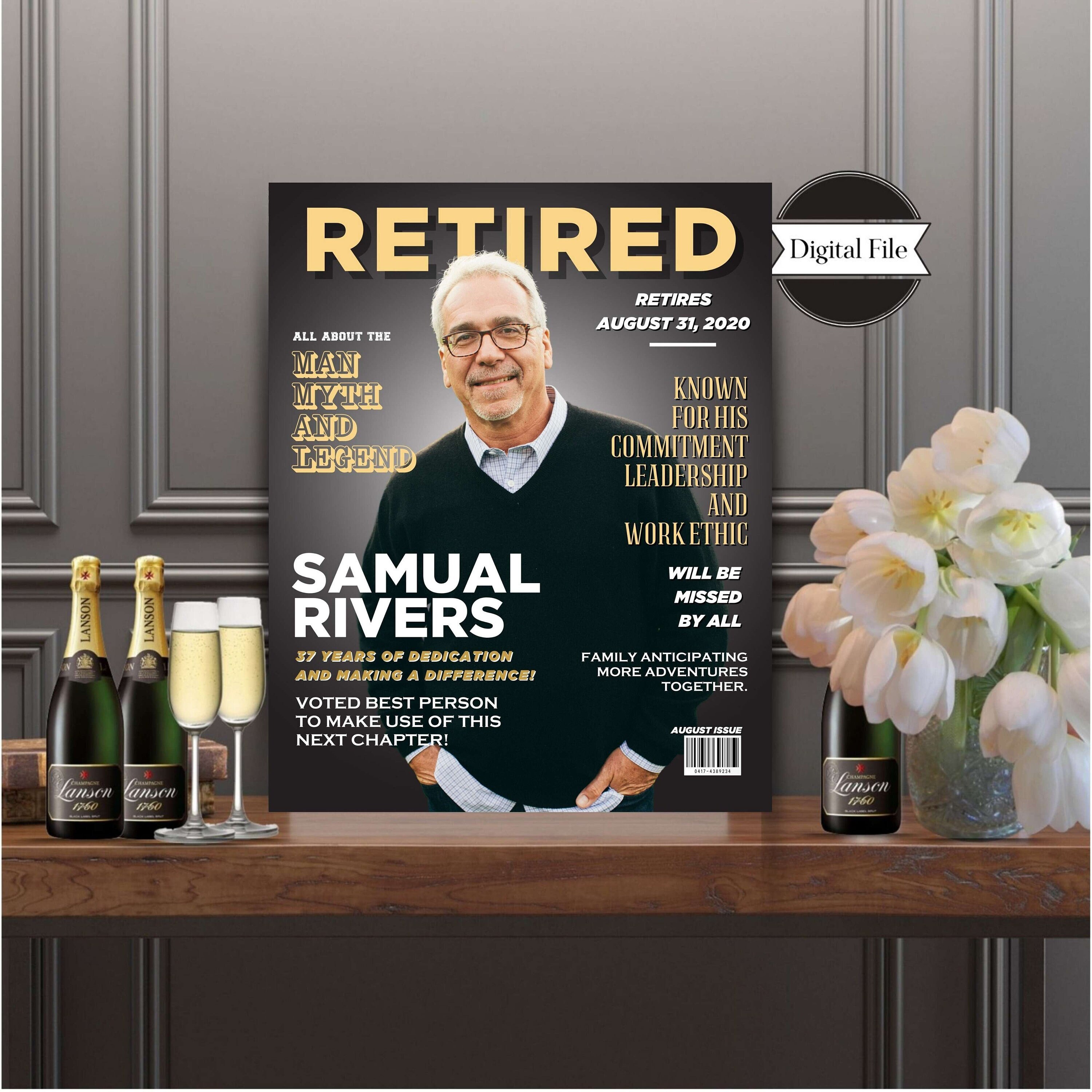 Personalized Photo Retirement Poster for Man Printable the - Etsy