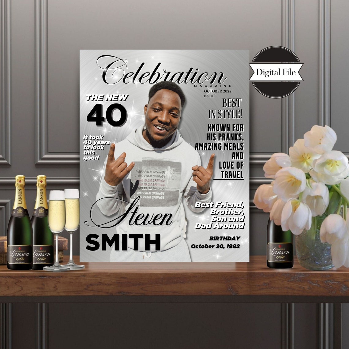 Personalized Photo Magazine Style Poster Printable Entrance - Etsy