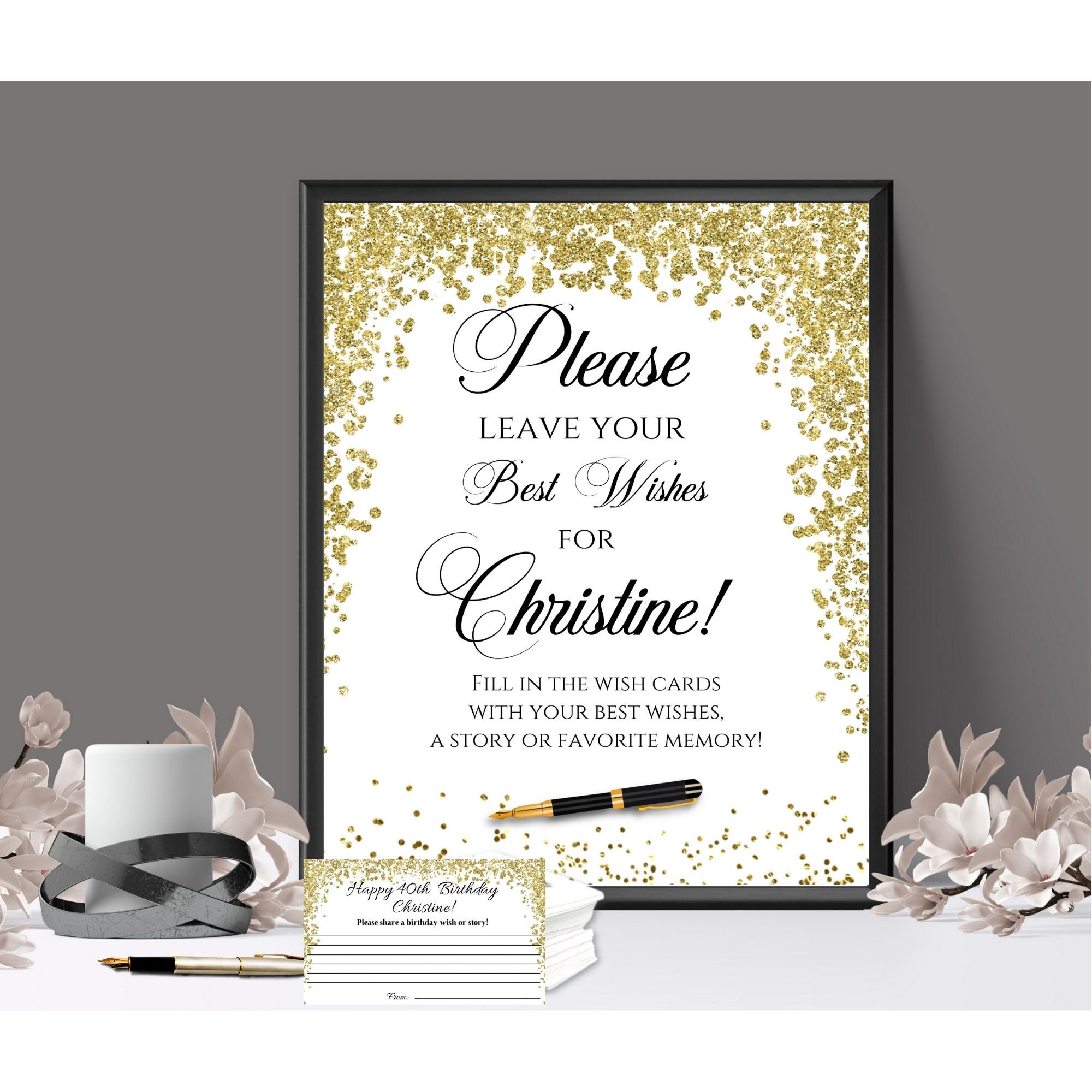 Personalized Wish Card or Signature Print Please Sign Poster - Etsy