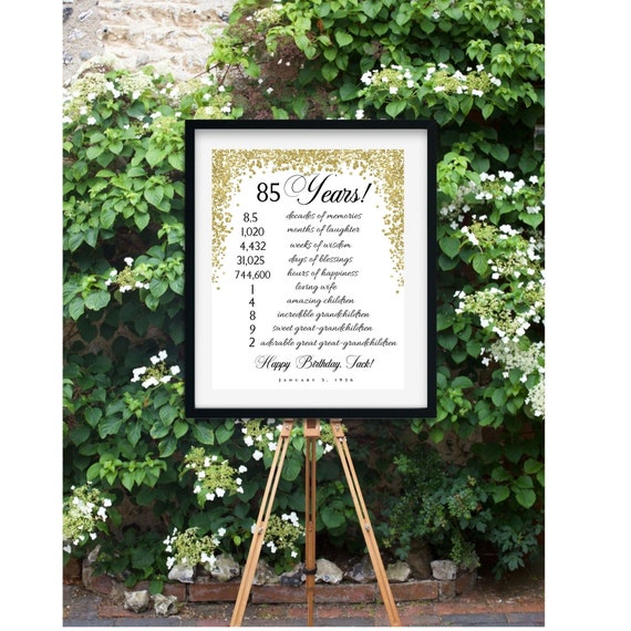 Personalized 85th Time Facts Birthday Printable How Many - Etsy
