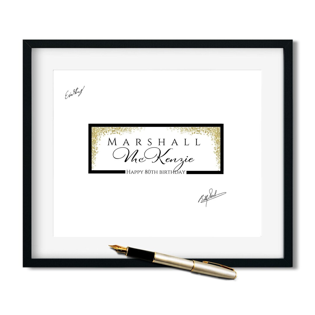 Personalized Birthday Signature Print, Custom Guestbook Alternative ...