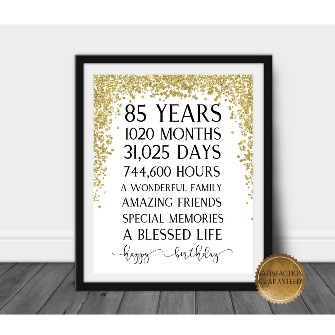 85th Birthday Party Print 85th Party Decoration Table Decor - Etsy