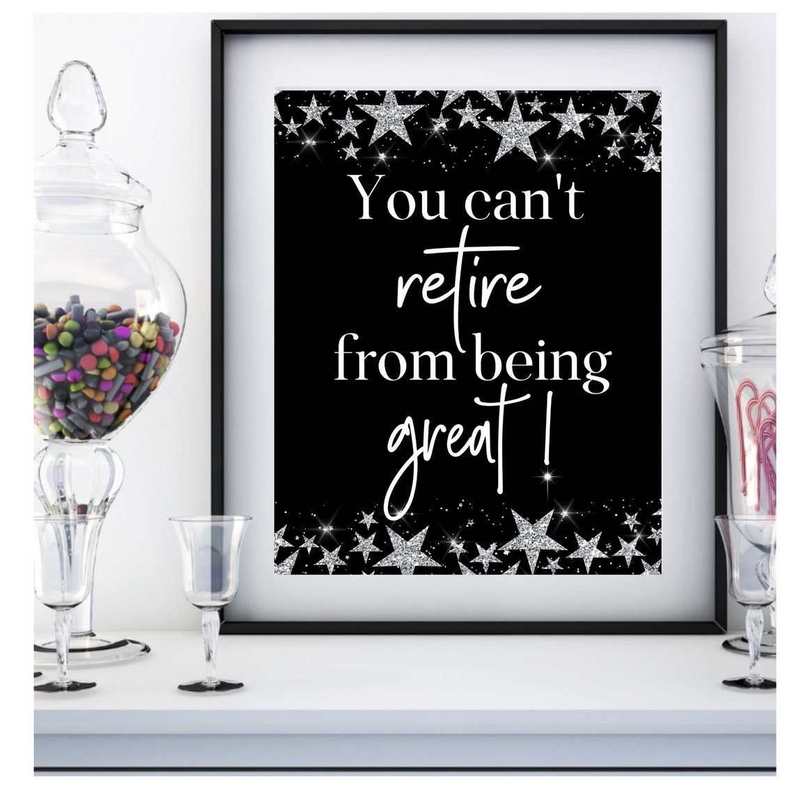 Retirement Party Prints, Silver and Black Theme, Fun Retirement ...