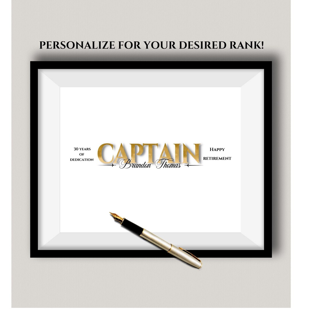 Personalized Police Signature Retirement Print, Gold Officer Retirement ...